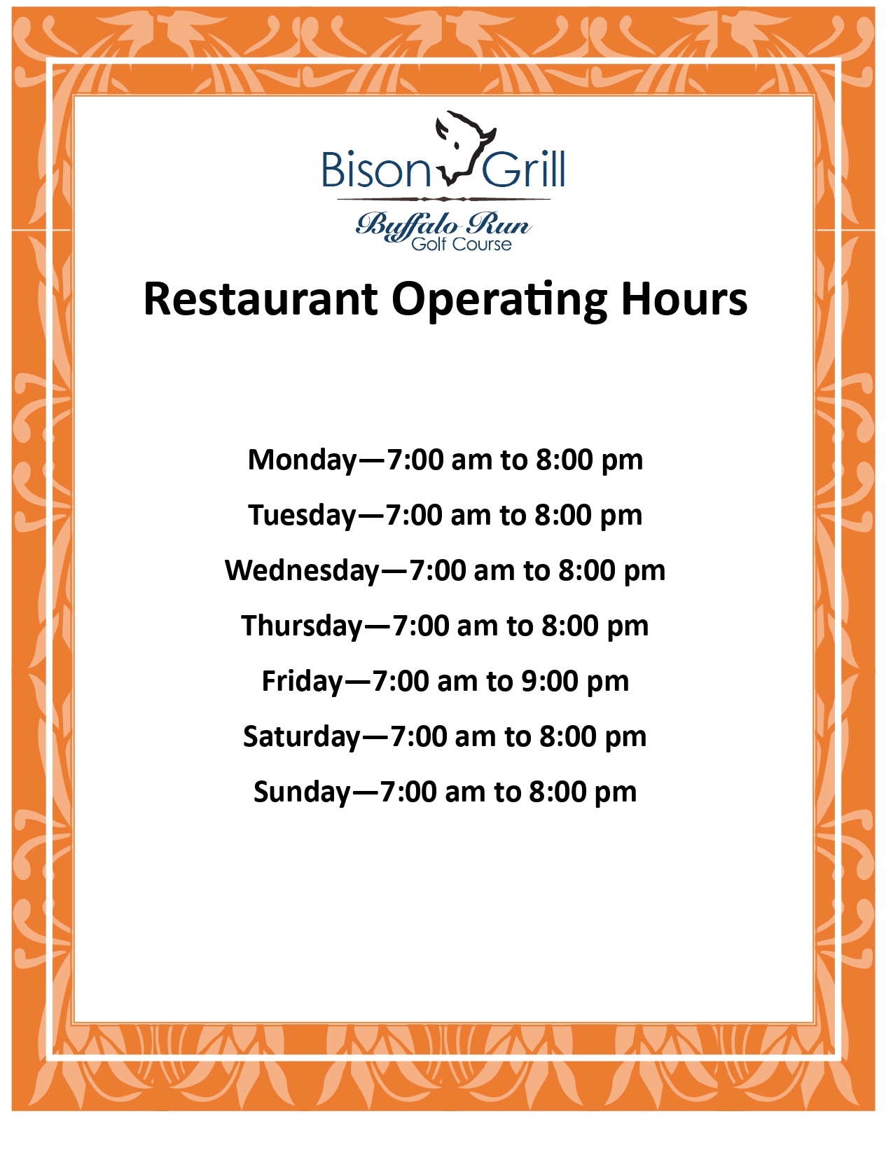 Bison Grill - Buffalo Run Golf Course